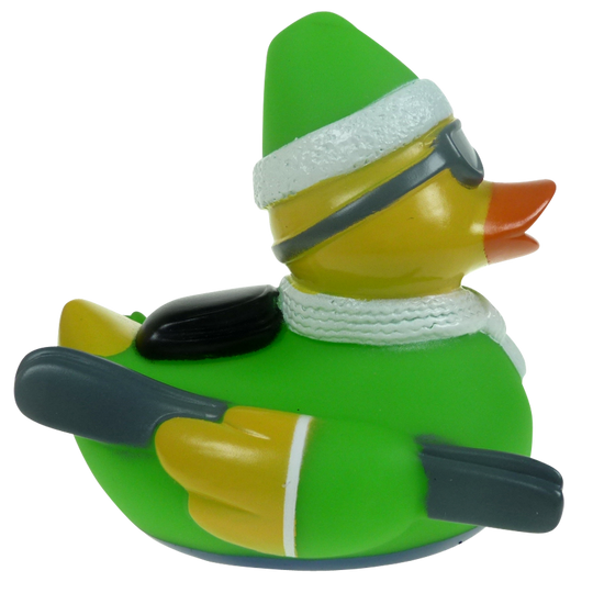 Ski Fahren Ente Badeente Quietscheente Grün Factotum – Entengalerie