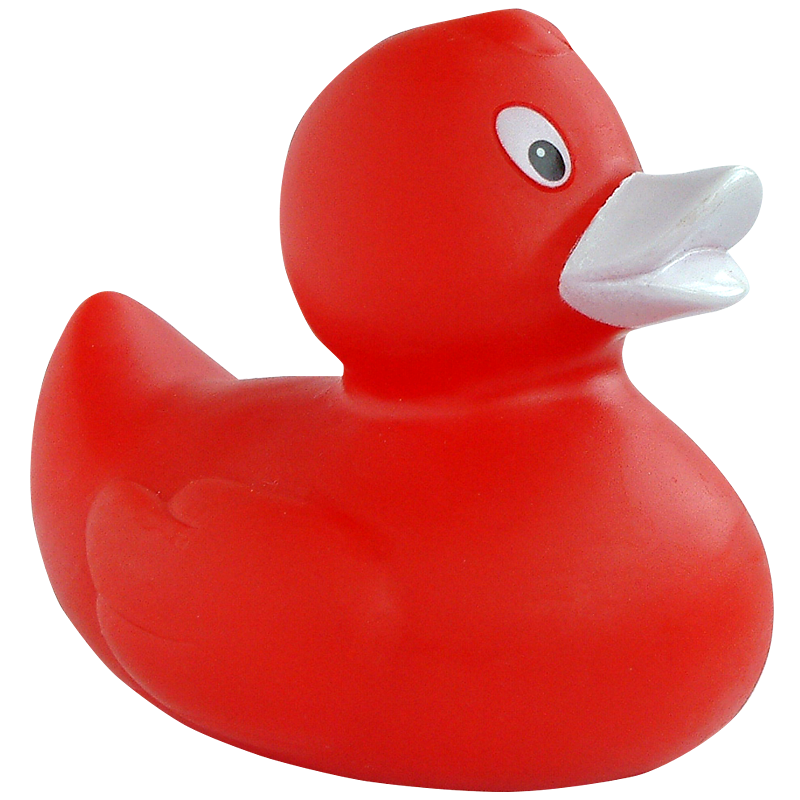 Große XXL Ente Rot Badeente Quietscheente Factotum – Entengalerie